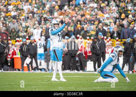 Carolina Panthers place kicker Ryan Fitzgerald (10) celebrates the game ...