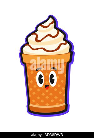 patch with ice cream in cup plastic vector illustration design Stock ...