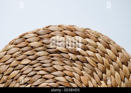 Close up of round weave wicker basket pattern background Stock Photo ...