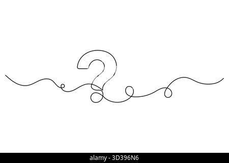 Question mark continuous one line drawing outline vector illustration ...