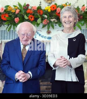 Catherine Connolly with her husband Brian McEnery at her inauguration ...
