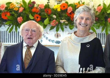 President of Ireland Catherine Connolly ahead of the Quilter Nations Series match at Aviva ...