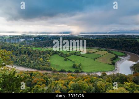 River Wye at low tide meandering It's way into the Severn Estuary ...