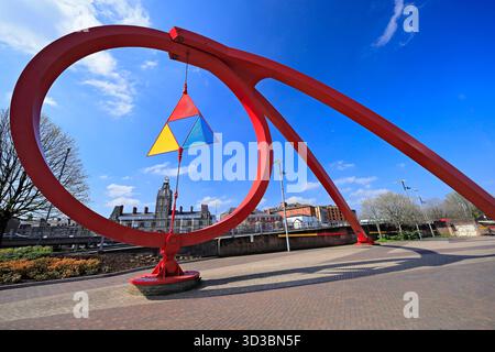 The Steel Wave sculpture by Peter Fink, Town Reach, Newport, South ...