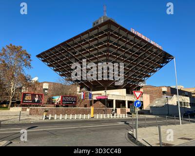 Slovak Radio Building, shaped as an inverted pyramid and one of ...