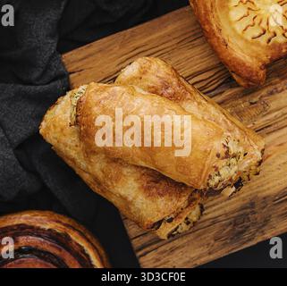 close up different pastries on top view Stock Photo - Alamy