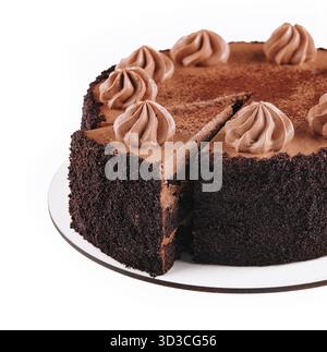 Studio shot of chocolate fudge cake - John Gollop Stock Photo - Alamy