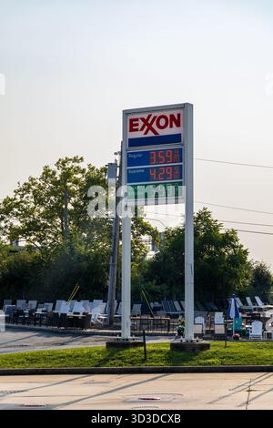 The price of gas is displayed on a sign at a gas station in Towson, Md ...