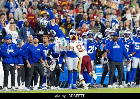 Seattle Seahawks safety Ty Okada (39) runs during an NFL football game ...