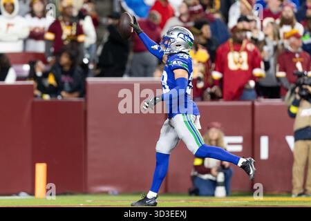 Seattle Seahawks safety Ty Okada (39) runs during an NFL football game ...