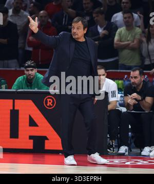Ergin Ataman, head coach of Panathinaikos during the Turkish Airlines ...