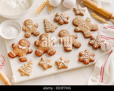 Homemade Gingerbread Men Cookies with Sugar on a Plate Stock Photo - Alamy