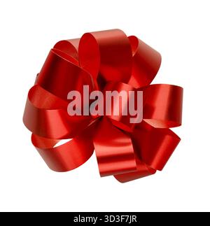 Red shiny bow for gifts and presents decoration isolated on white Stock ...