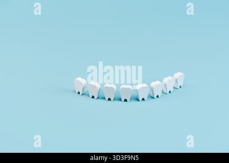 Wooden models of teeth, a place for text, concepts of dental treatment ...