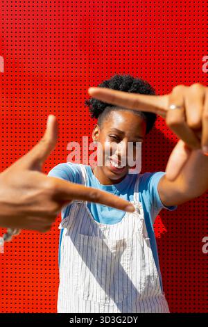 Joyful fingers smiling with colorful background concept Stock Photo - Alamy