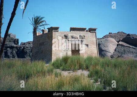 Aswan Egypt 1976 – Small temple on Elephantine Island on the River Nile ...