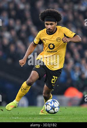 Karim Adeyemi of Borussia Dortmund during the pre-match warm-up ...