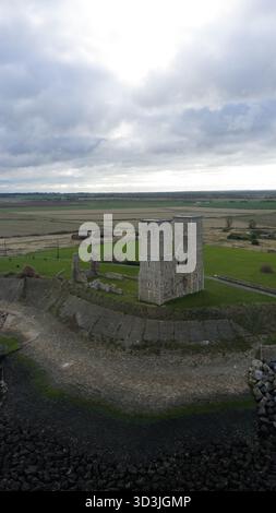 ruins of the Reculver towers and fort on the north kent coast Stock ...