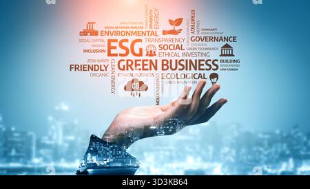 This image illustrates the intersection of sustainability and business ...