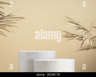 Abstract template as presentation stage with leaf shadow in front of ...