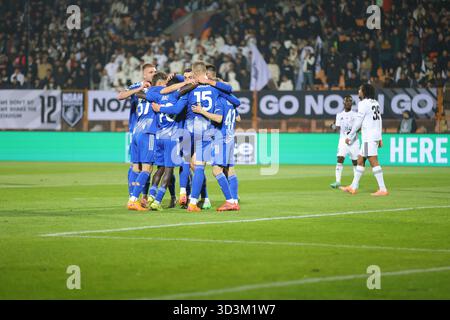 Football players of SK Sigma Olomouc in action during the training ...