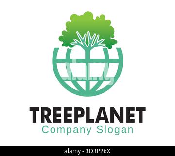Globe tree vector logo design template. Planet and eco symbol or icon ...