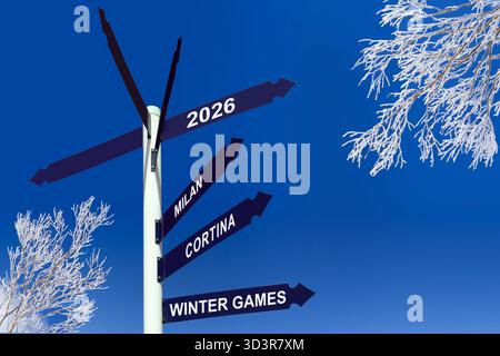 Milan, Milan Cortina 2026 Olympic Games, Sunday queue of people to ...