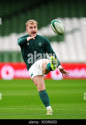 Ireland's Craig Casey during the captain's run at the Aviva Stadium in ...