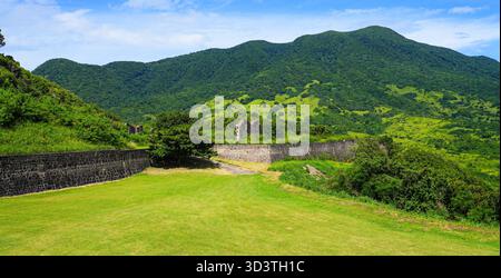 Mount Liamuiga volcano overlooking the Brimstone Hill Fortress UNESCO ...