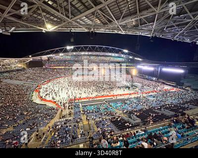 Oasis Live 25 tour, Accor Stadium Sydney, Oasis fans inside the stadium ...