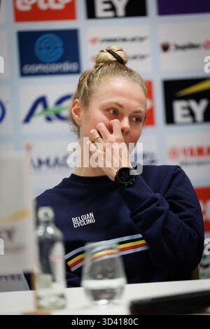 Belgian Laura Verdonschot pictured during the team presentation of the ...