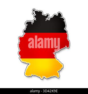 shape of the map of Germany simplified rounded-corners, outline and ...