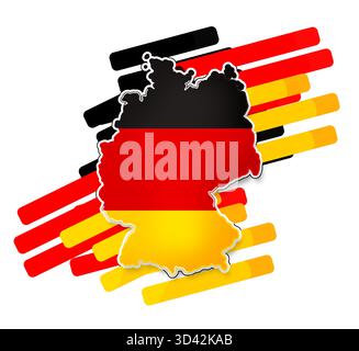 shape of the map of Germany simplified rounded-corners, outline and ...