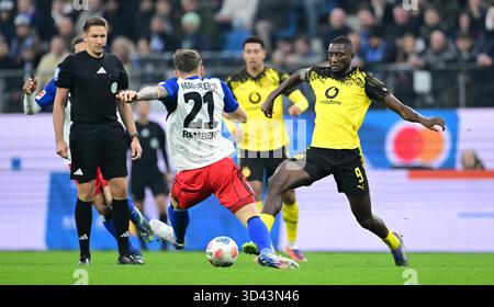 from left Nicolai Remberg (HSV Hamburg), Rocco Reitz (Gladbach) Hamburg ...