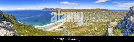 Fish Hoek residential neighborhood viewed from the top of Peer's Cave ...
