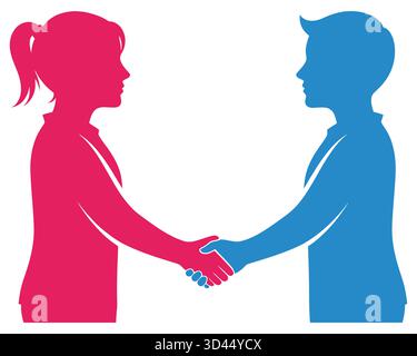 Professional Modern Business Handshake Silhouette Man and Woman ...