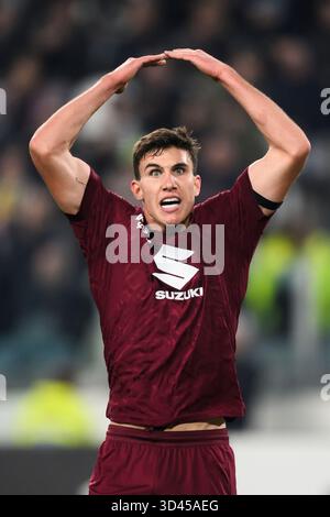 Cesare Casadei of Torino FC reacts next to Giovanni Simeone of Torino ...