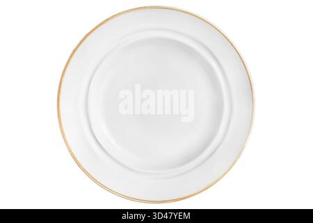 Empty ceramic plate isolated on white Stock Photo - Alamy