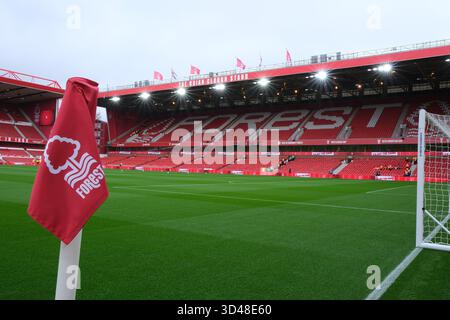 Nottingham Forest corner flag prior to kick off during the UEFA Europa ...