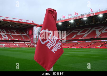 The Nottingham Forest corner flag prior to kick off during the Premier ...