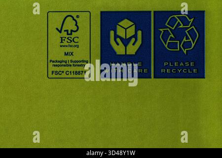FSC logo symbol handle with care please recycle logos symbols on ...