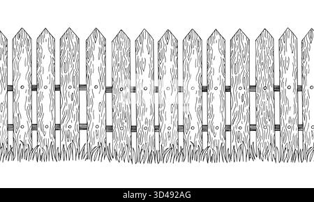 Fence. Vector ink styled handmade illustration. For packaging design ...