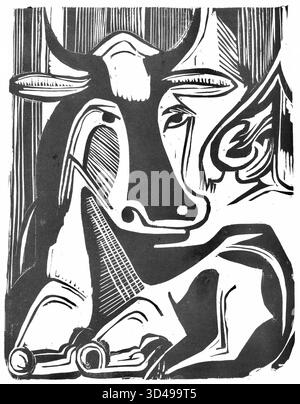 Ernst Ludwig Kirchner, Large Cow Lying Down, (Große liegende Kuh), 1929 ...