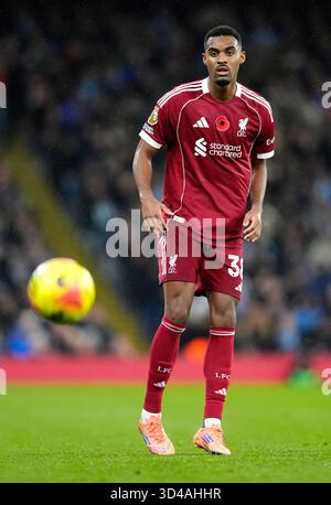 Liverpool's Ryan Gravenberch in action with Carlos Baleba of Brighton ...