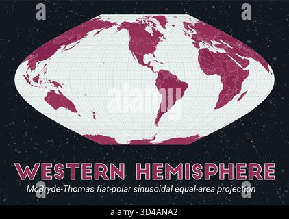 Western Hemisphere. World map. McBryde-Thomas flat-polar quartic ...