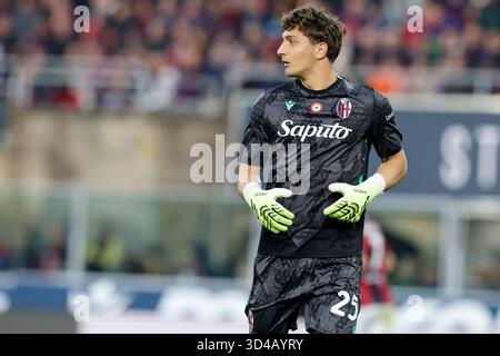 Bologna's goalkeeper Massimo Pessina looks on during the Serie A soccer ...