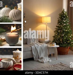 Funny colorful room with christmas interior Stock Photo - Alamy