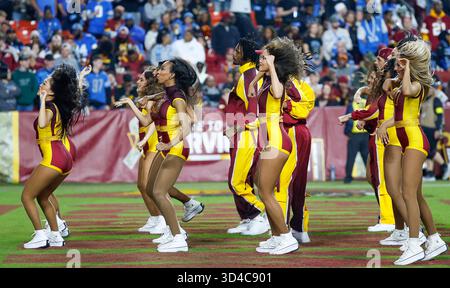 Washington Commanders cheerleaders perform during an NFL football game ...