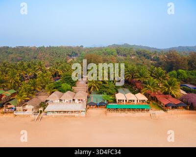 Agonda Beach aerial panoramic view. Agonda Beach is a public beach ...