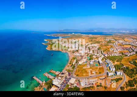 Didim city beach aerial panoramic view. Didim is a town in Aydin ...